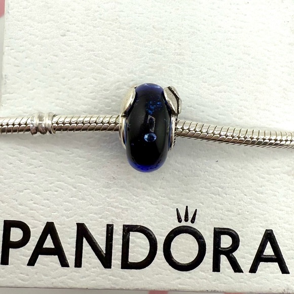 Pandora | Jewelry | Pandora Disney Mickey And Minnie Blue Murano Glass ...